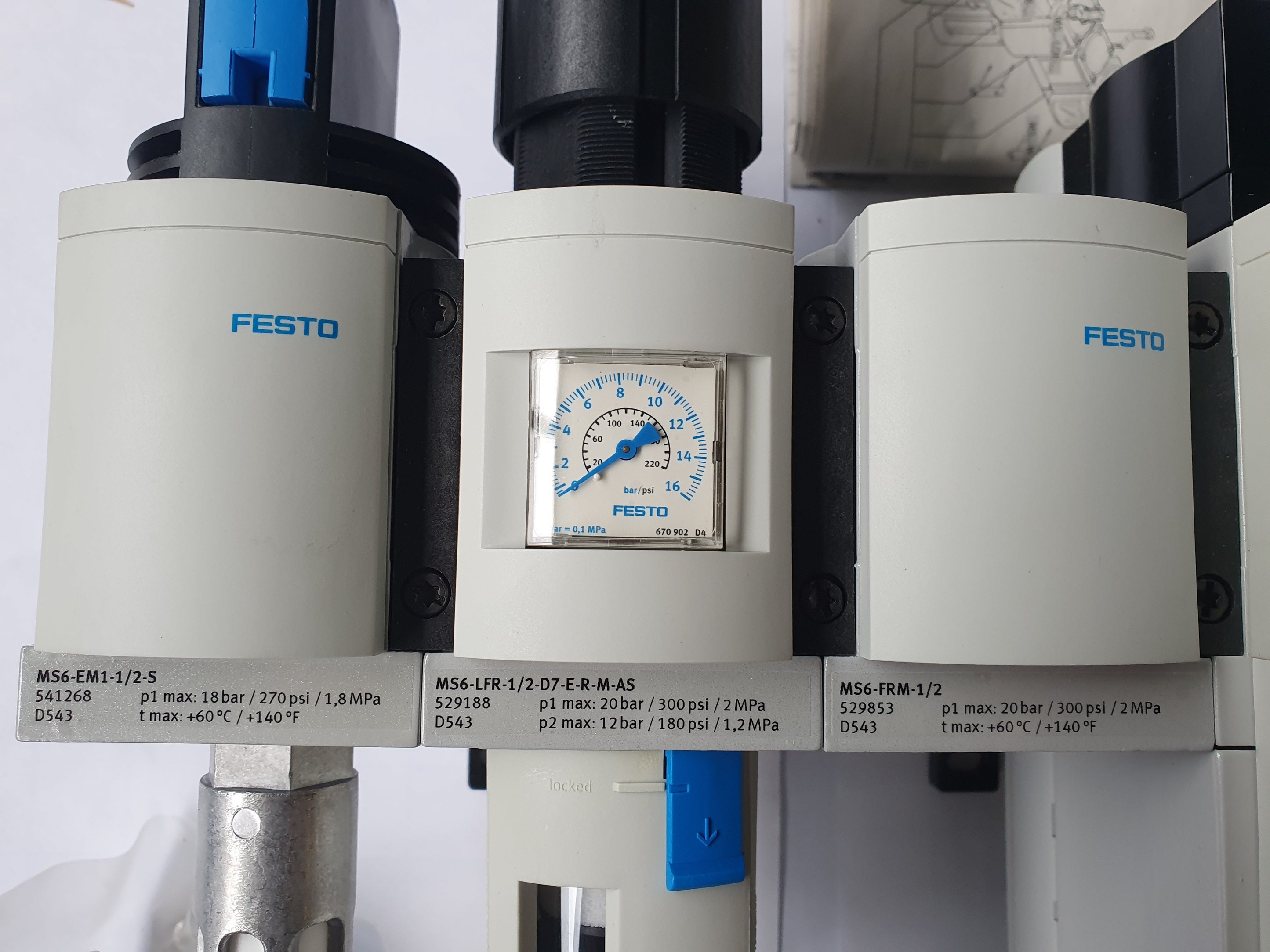 FESTO 531030 - Service Unit Combination MSB6-1/2-C4-J1-F1-V34-WPB ...