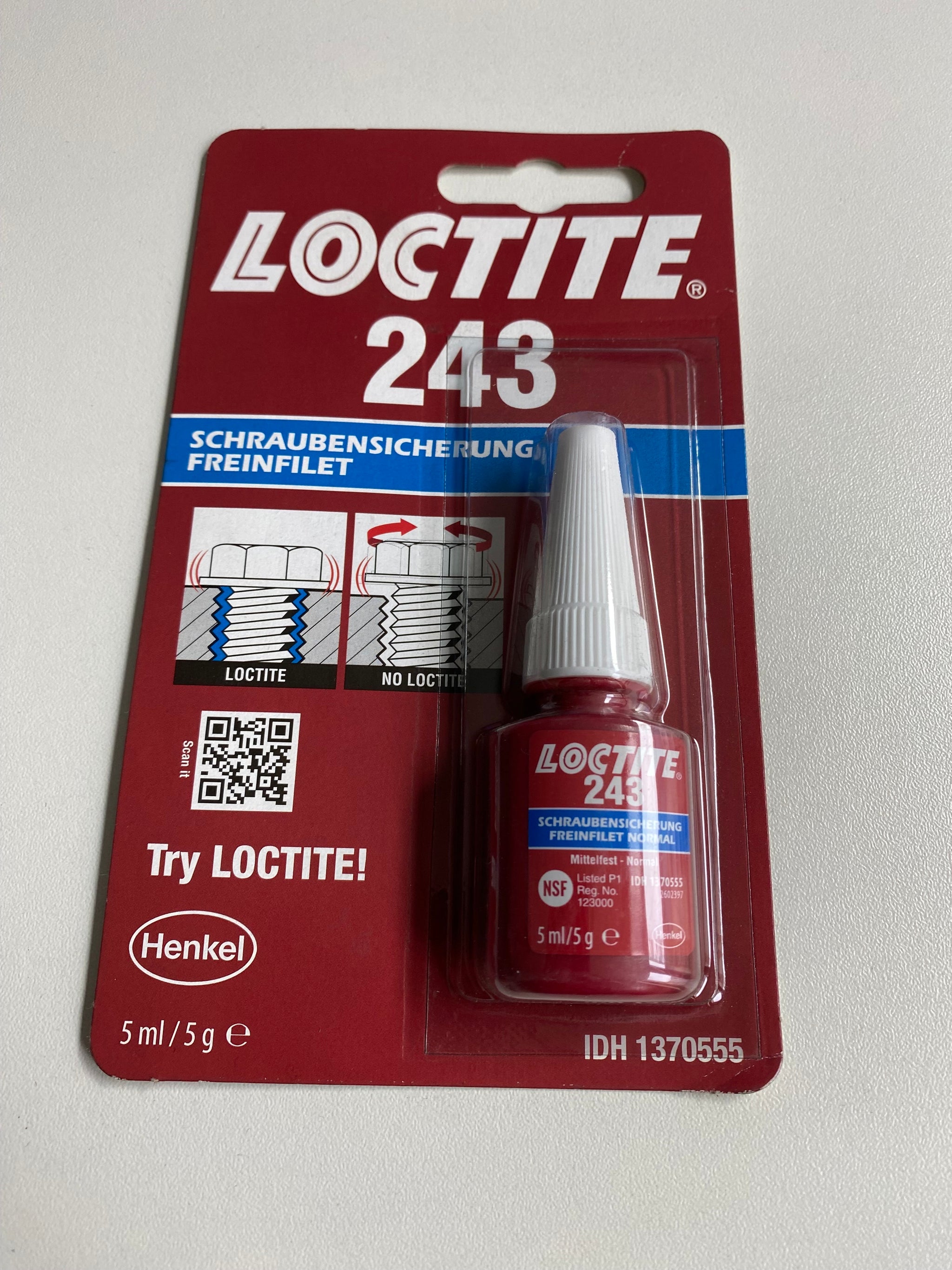 LOCTITE 243 - Medium Strength Threadlocking Adhesive 5ml 1370555 – LiquistoAxcess